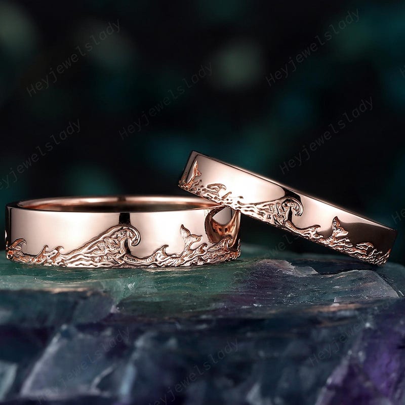 Wave Band With Gemstone - Etsy