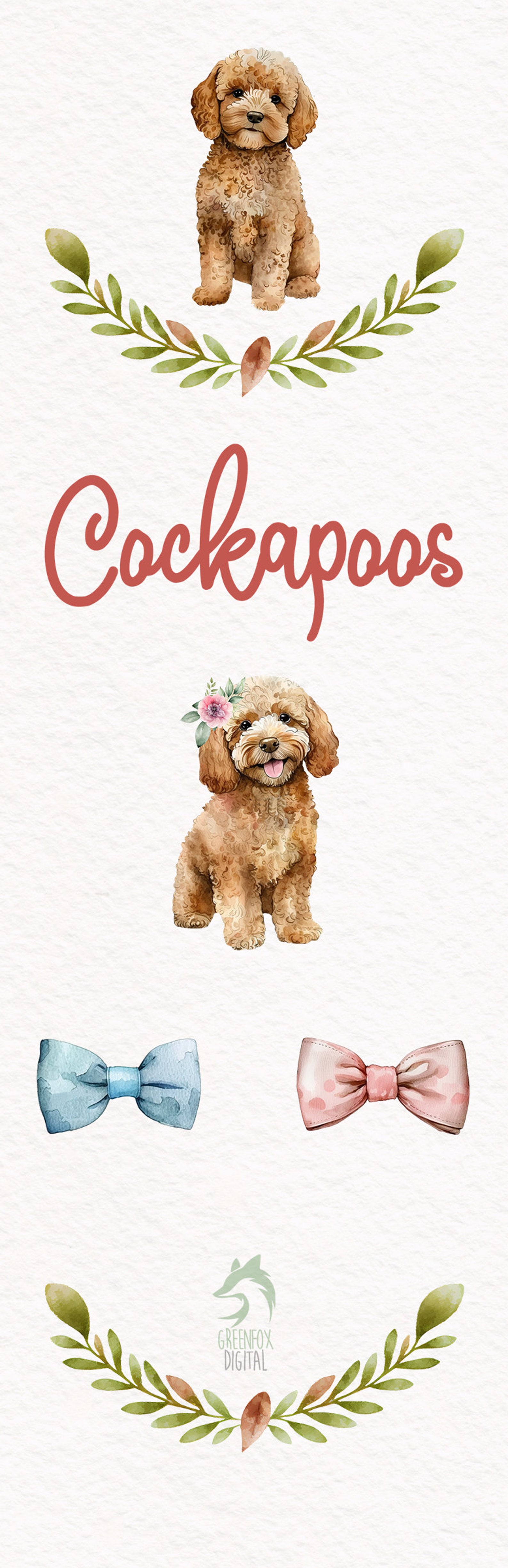 Cockapoo Watercolor Clipart Cute Dog Nursery Decor Wall Art - Etsy UK
