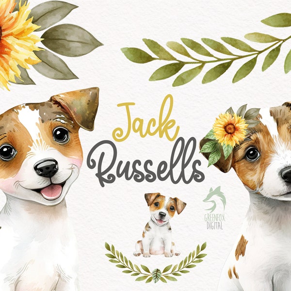 Jack Russell Terrier Clipart - Etsy