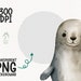 Seal Watercolor Clipart, Cute Baby Shower Graphics, Nursery Decor Wall ...