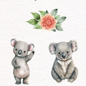 Koala Bear Watercolor Clipart, Cute Baby Shower Graphics, Nursery Decor ...