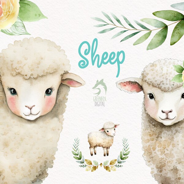 Cute Sheep Art - Etsy
