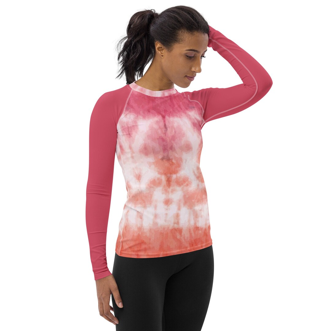 Women's Rash Guard, Long Sleeve Tie-dye Rash Guard, Slim Fit, Smooth ...