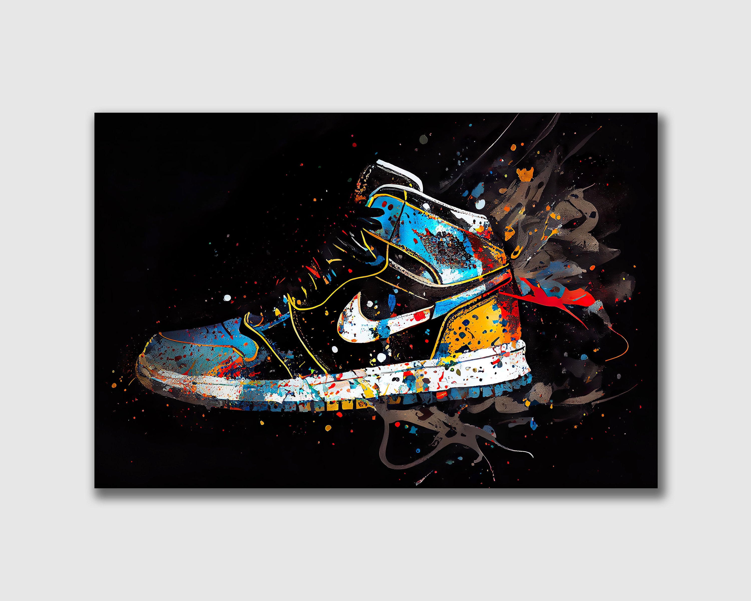 Black Nike Jordan Graffiti Style Canvas Art Modern Graffiti - Etsy UK