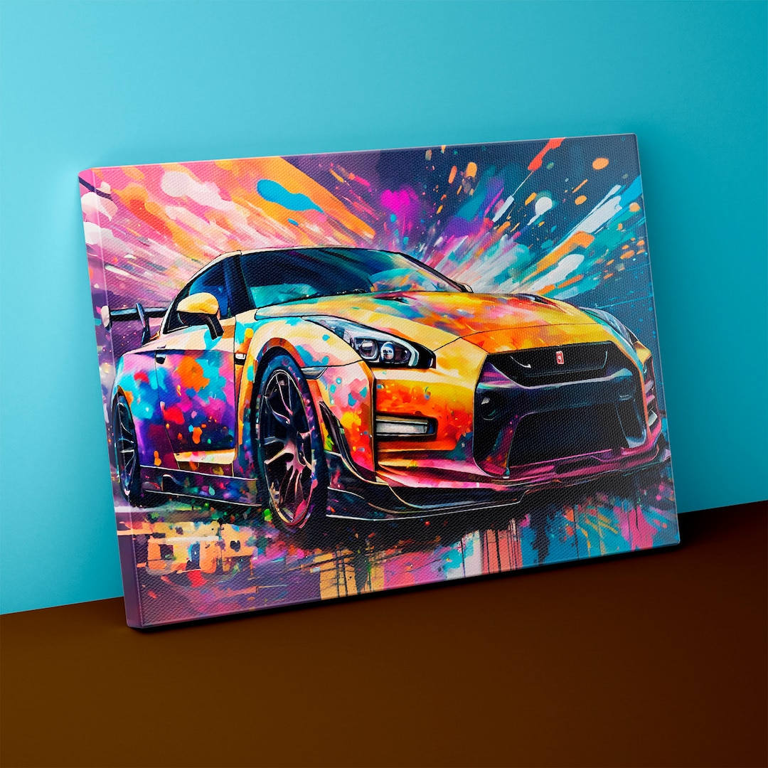 Impressive Nissan GTR R35 Canvas Art, Ideal for Teenager Spaces the ...