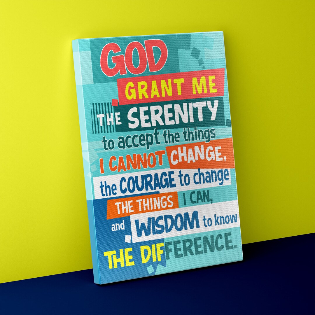 Serenity Prayer Wall Art - Canvas Print Motivational Poster, Inspiring ...