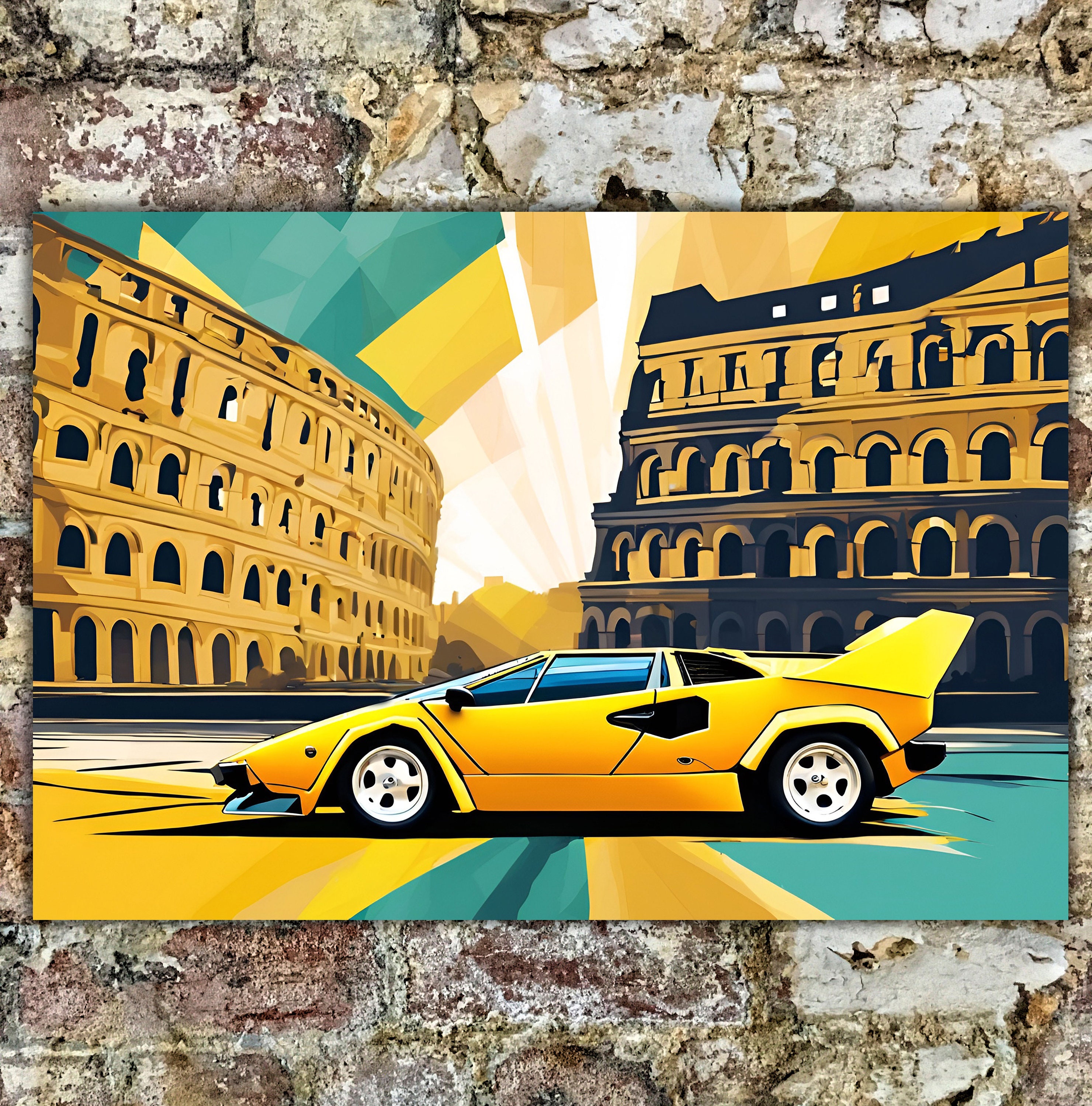 Vintage Lamborghini Countach Canvas Print, Super Car Wall Art, Iconic ...