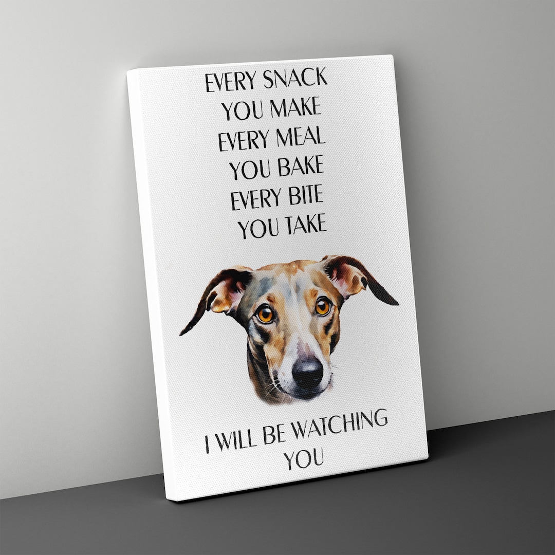 Whippet Canvas Print: Funny Dog Lover Wall Art - Etsy UK