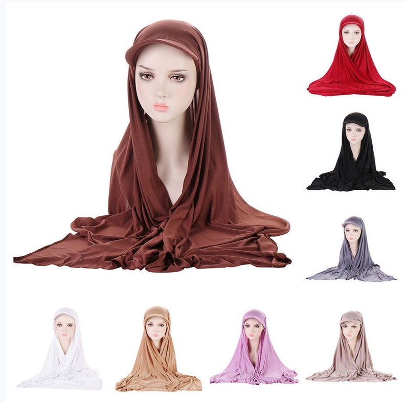 Muslim Women Jersey Hijabs With Base Ball Cap Summer Sports - Etsy