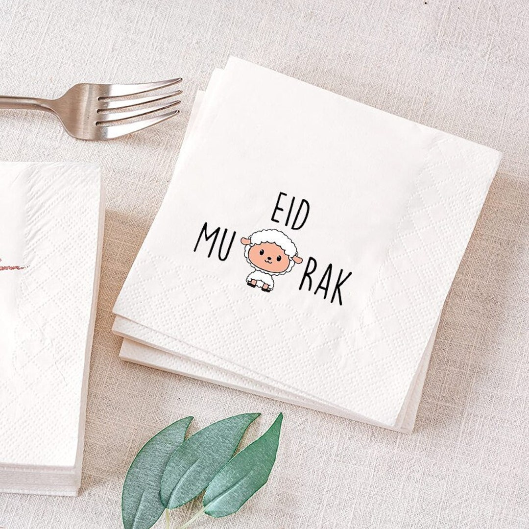 20pcs Cow Sheep Napkins Happy Eid Al-adha Mubarak Iftar Muslim Islamic ...