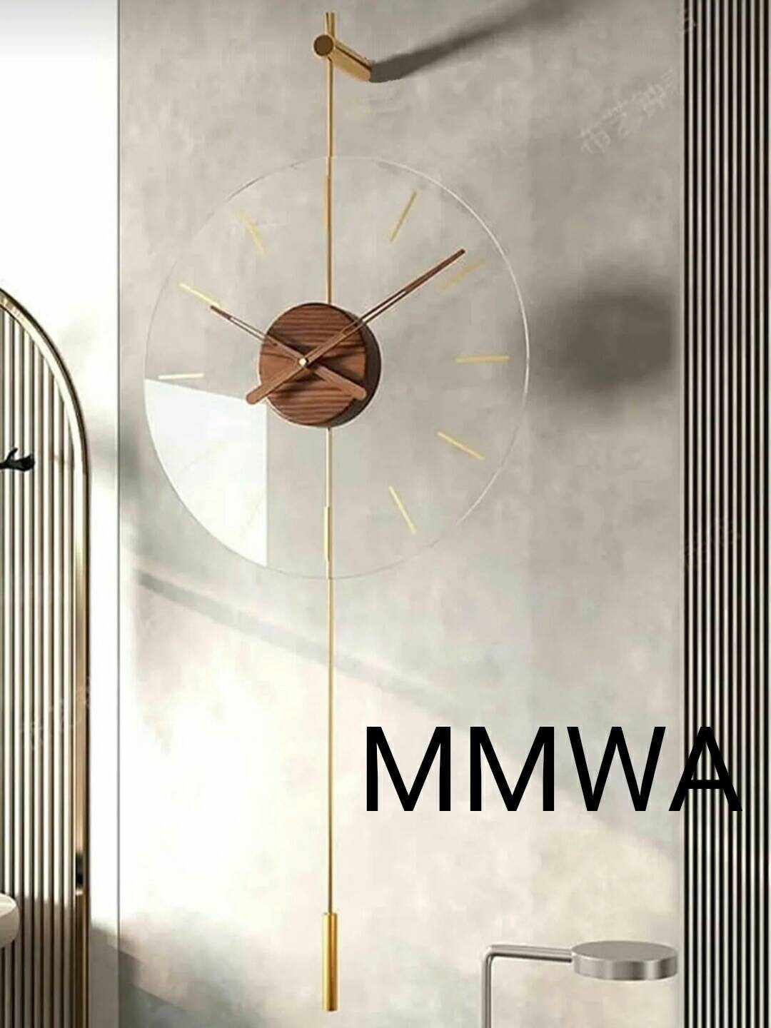 Transparent Dial Metal Wooden Detail Wall Clock. Modern Wall - Etsy