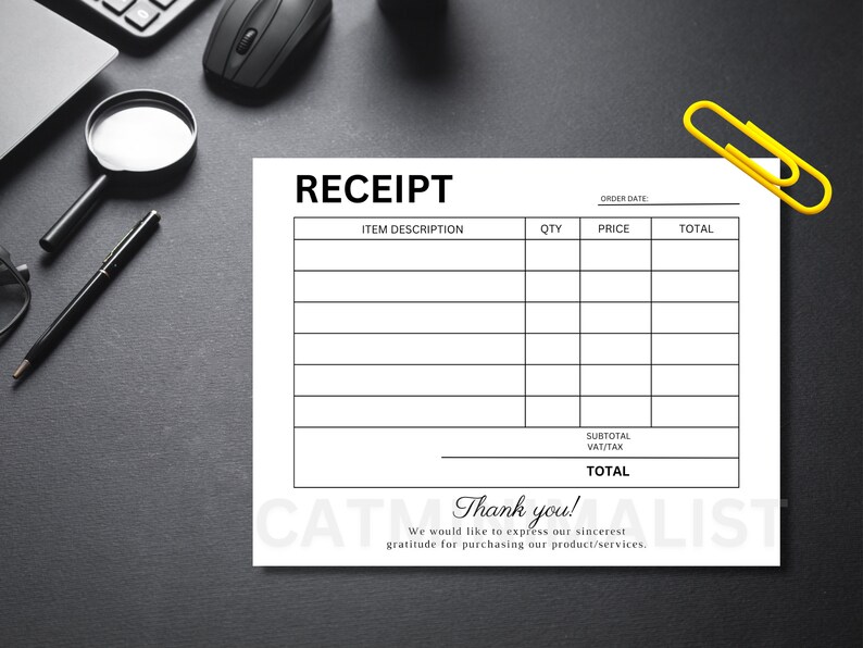 Business Receipts Digital Download Receipts for Small Businesses Order ...