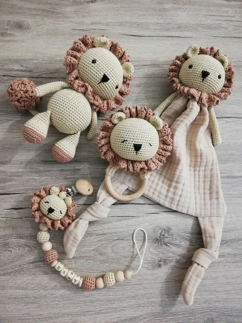 Amigurumi Lion Doll Set, Crocheted Lion Toy, Handmade Lion Doll Set ...
