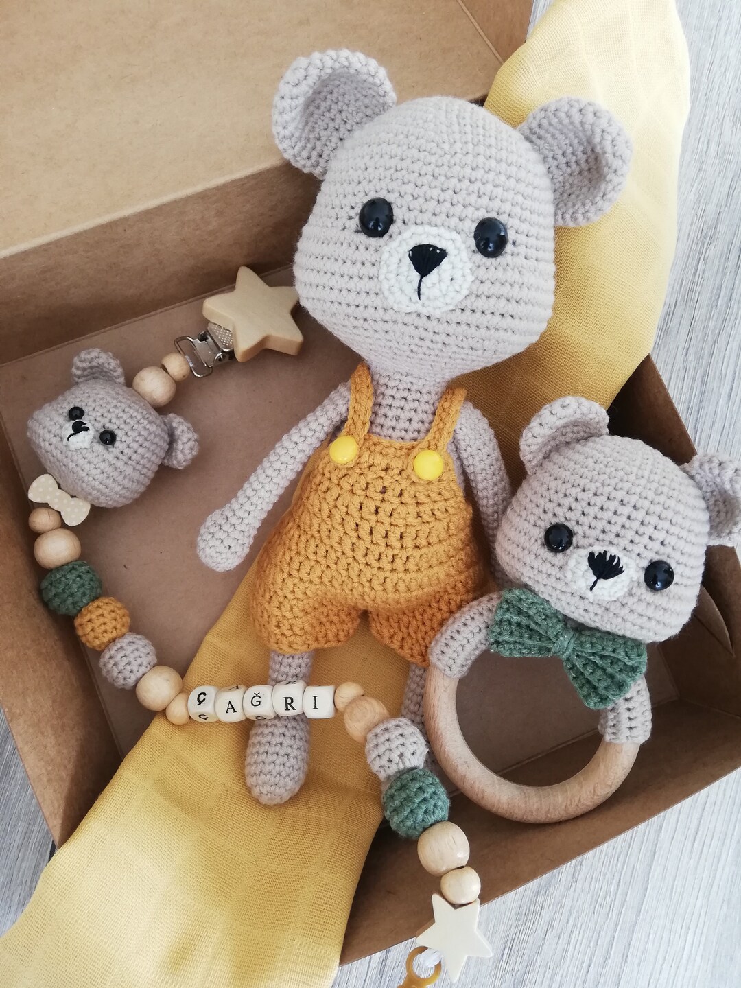 Amigurumi Teddy Bear Set, Baby Gift Box, Amigurumi Teddy Bear, Newborn ...