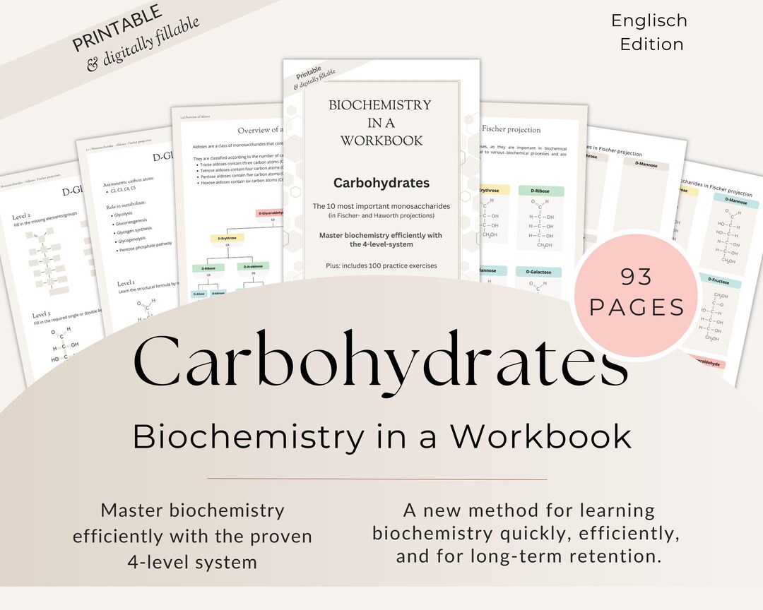 Carbohydrates - Biochemistry Workbook | Master 10 Key Monosaccharides ...