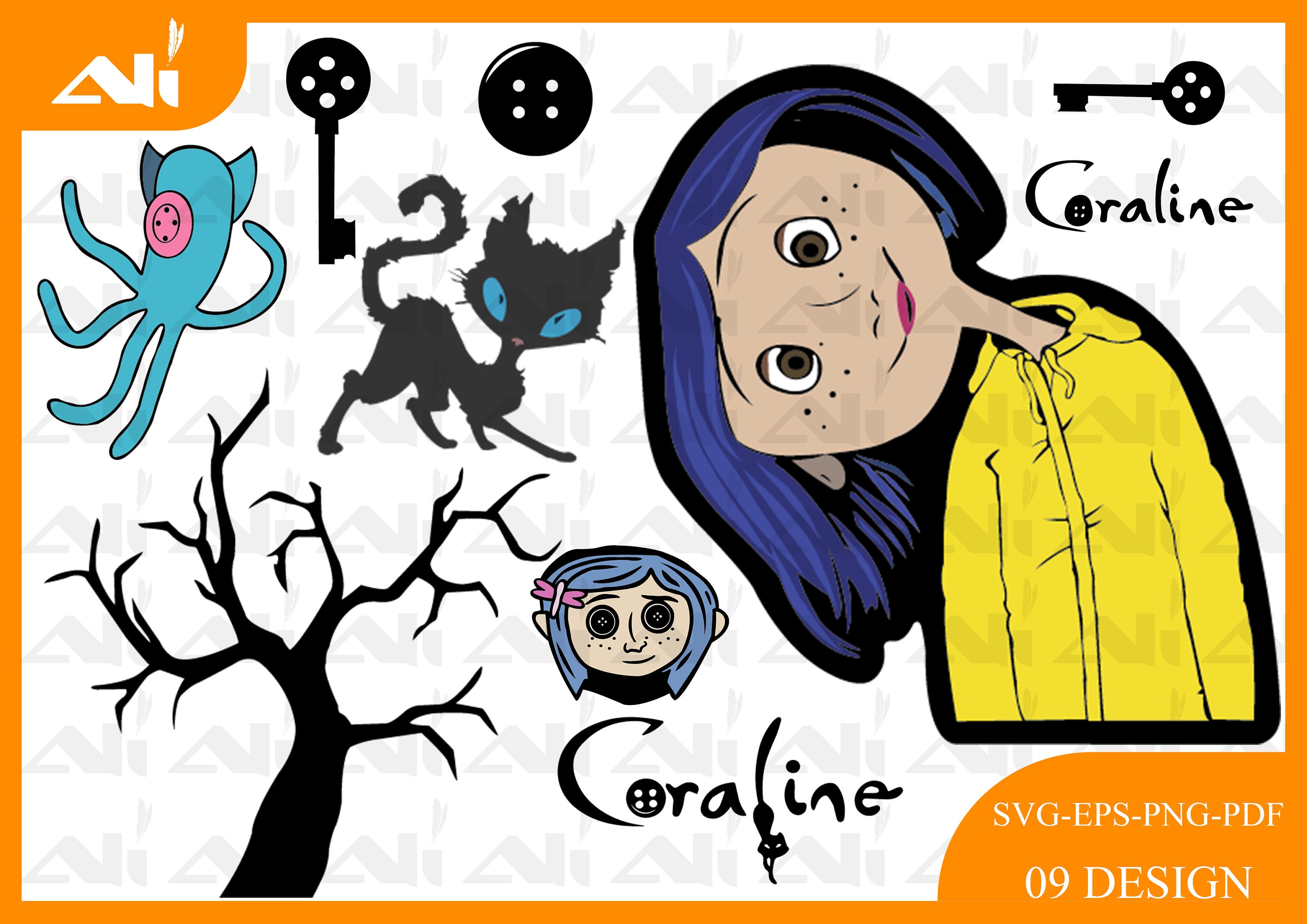 Coraline SVG, Coraline Button Eyes SVG, Multilayer, Svg Png Jpg Dxf Eps ...