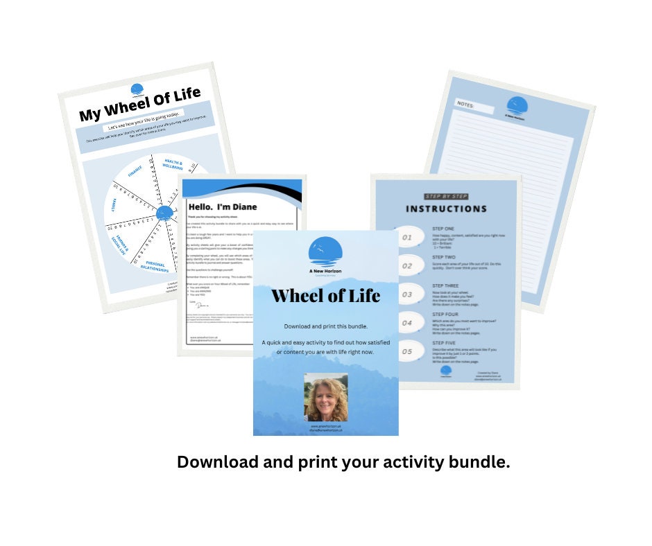 Download PDF Activity Sheet|boost Self Esteem Printable|wheel of Life ...