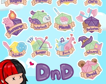 Dnd 5e Class Stickers - Etsy