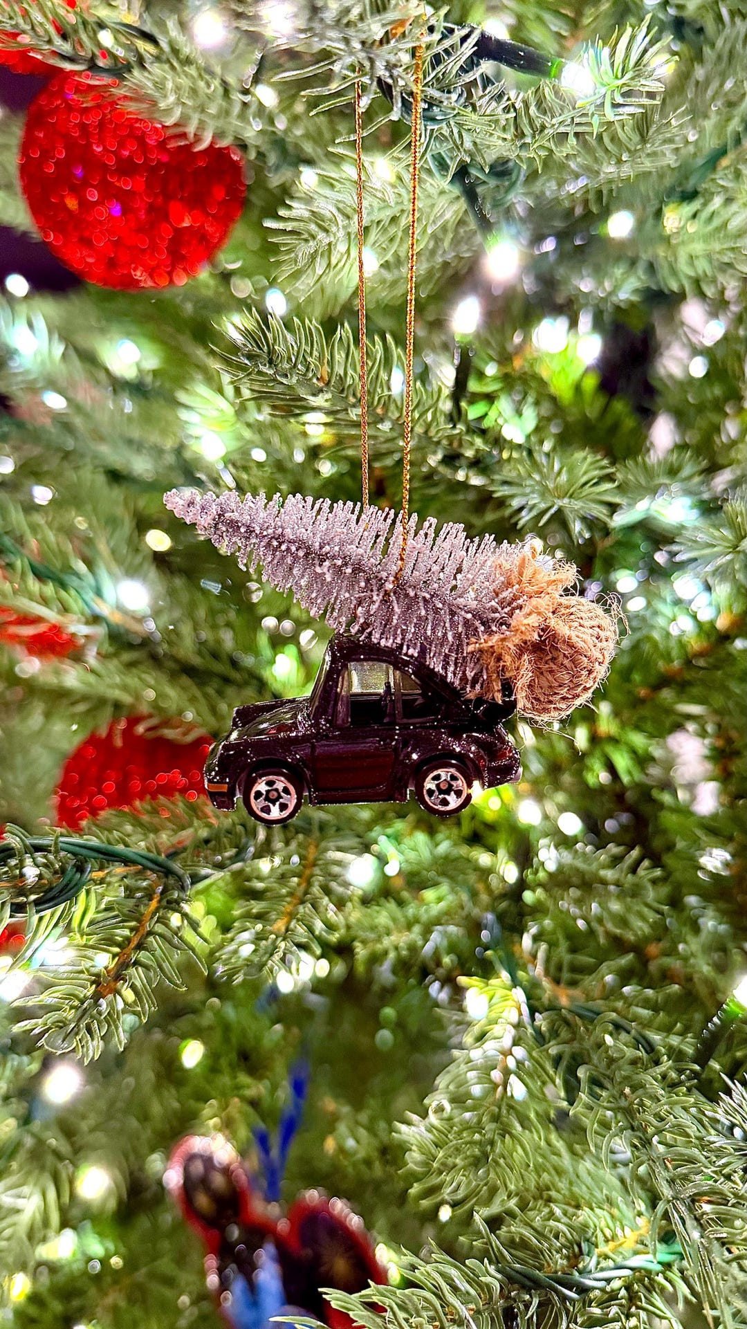 1 64 Mini Porsche 911 Turbo Christmas Ornament Chibi Style Car Black ...