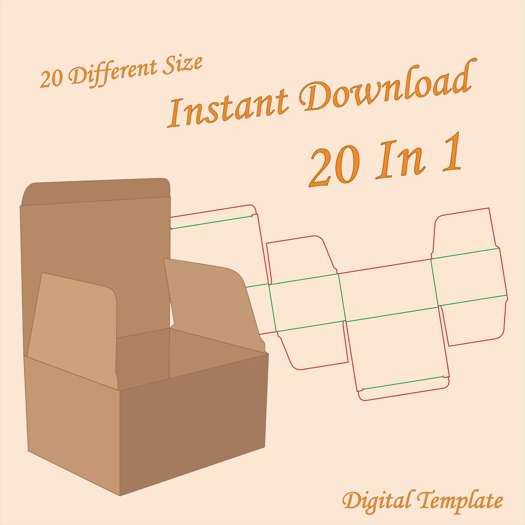 20 Different Sizes Corrugated Cardboard Box Templates - Digital ...