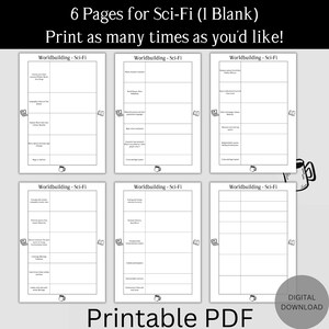 Digital Printable Worldbuilding Workbook Sheets Writers Authors Book ...