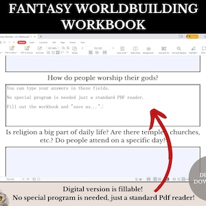Digital or Printable Fantasy Worldbuilding Workbook Magic System Guide Novel Planner Book ...