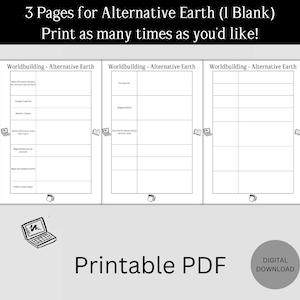 Digital Printable Worldbuilding Workbook Sheets Writers Authors Book ...