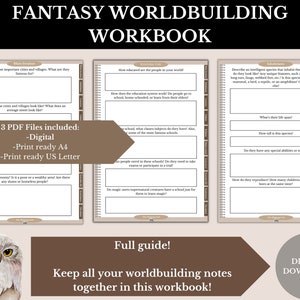 Digital or Printable Fantasy Worldbuilding Workbook Magic System Guide ...