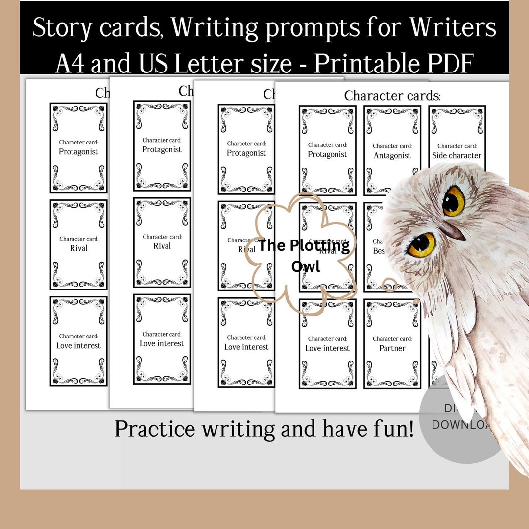Printable Writers Authors Story Cards Storytelling Writing Prompts ...