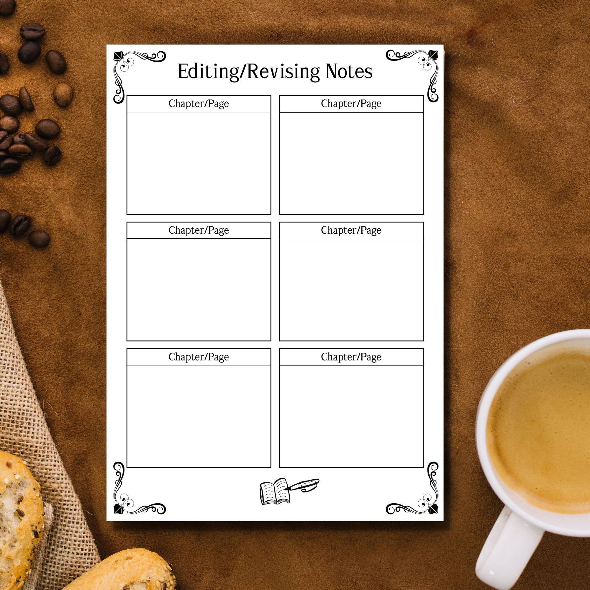 Digital Printable Writers Authors Editing Tracker Planner Notes ...