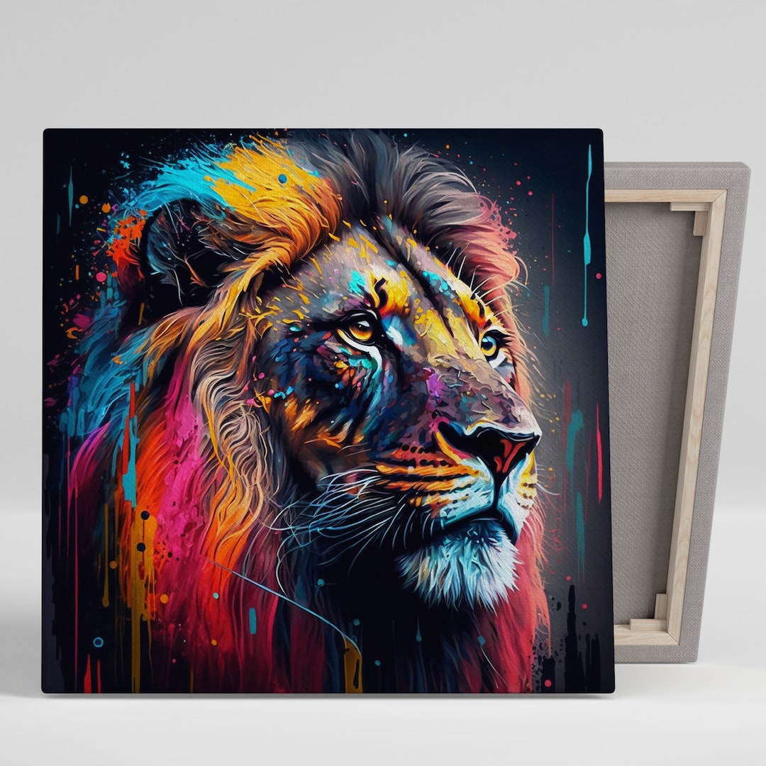 Lion Wall Decor, Canvas or Poster, Lion Art, Animal Wall Art, Wildlife ...