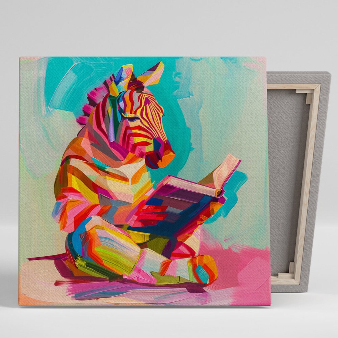 Chromatic Zebra Scholar Art, Canvas or Poster, Abstract Contemporary ...