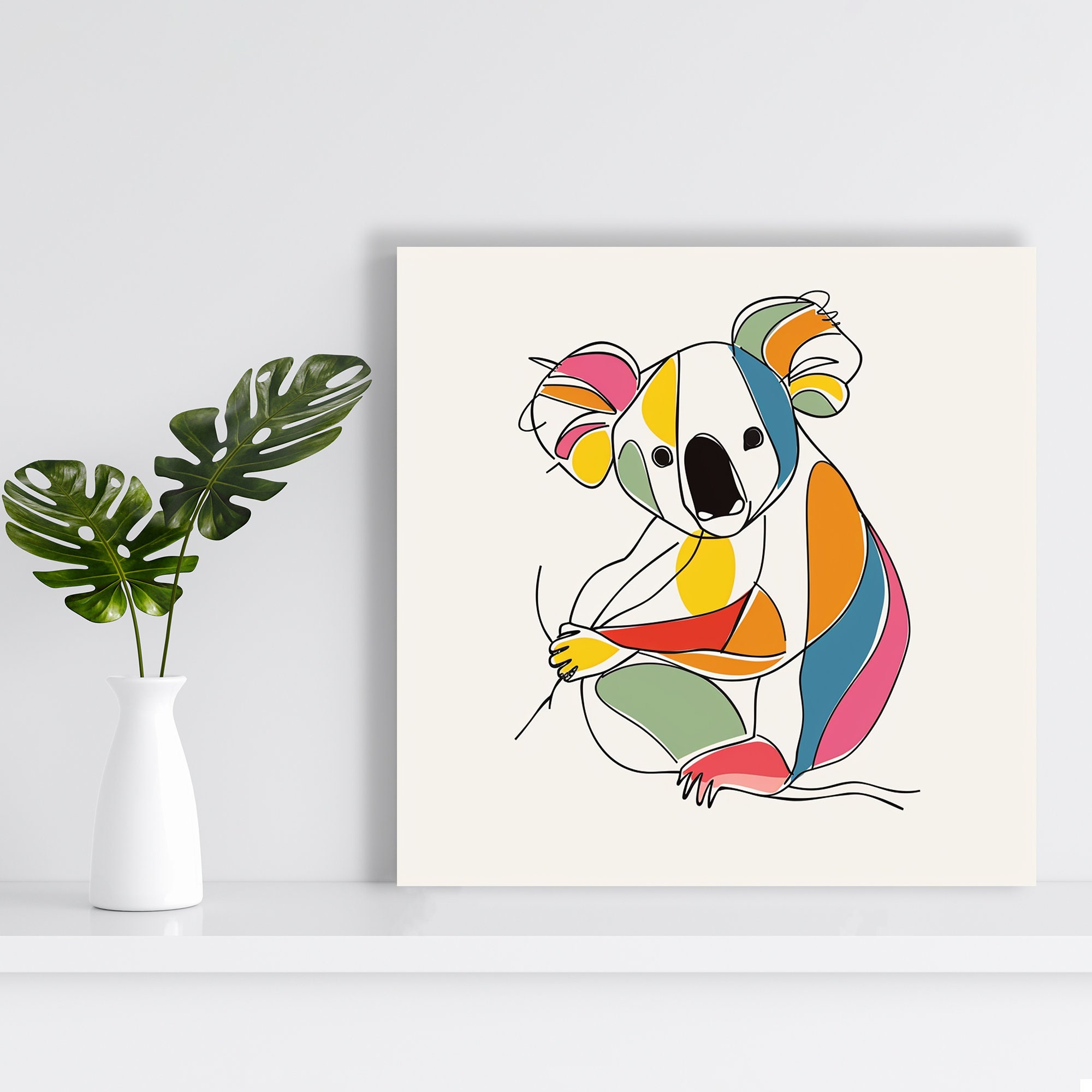 Colorful Koala Kaleidoscope Art, Canvas or Poster, Abstract Animal ...