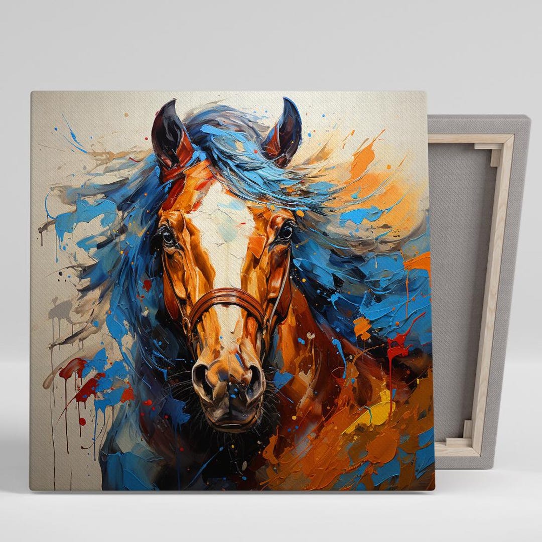Horse Explosion Art, Canvas or Poster, Animal Contemporary Rustic Decor ...