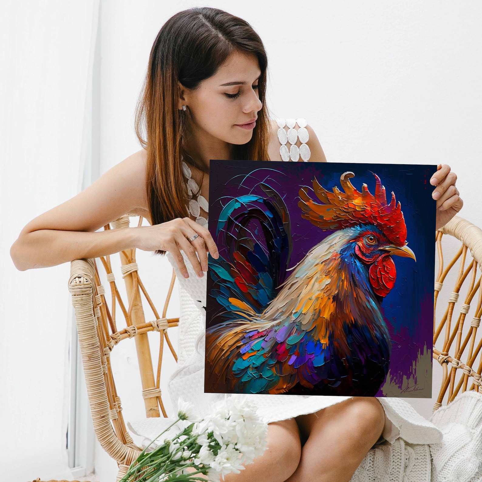Rooster Farmhouse Wall Art, Canvas or Poster, Home Decor for Any Room ...