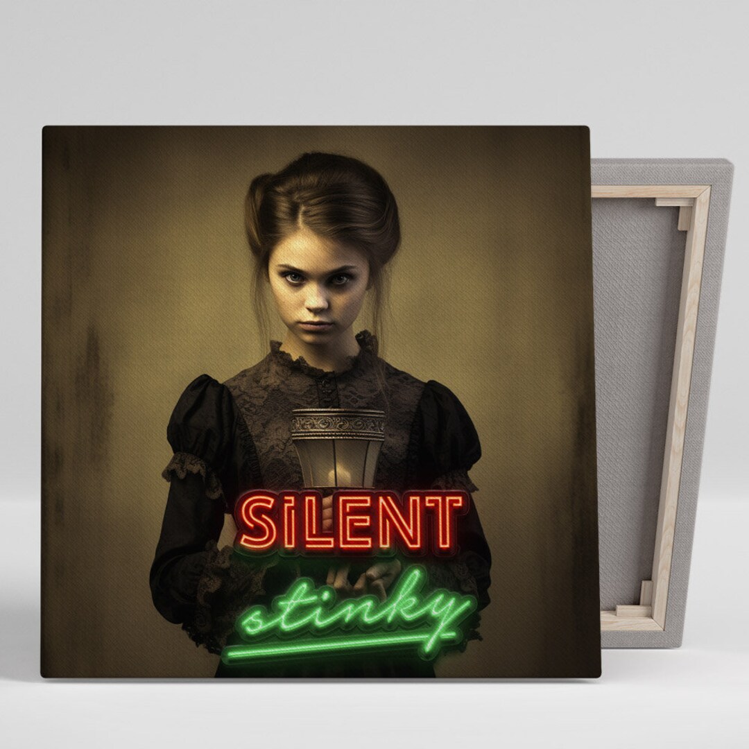 Vintage Bathroom Art, Canvas or Poster, Silent Stinky, Bathroom Wall ...