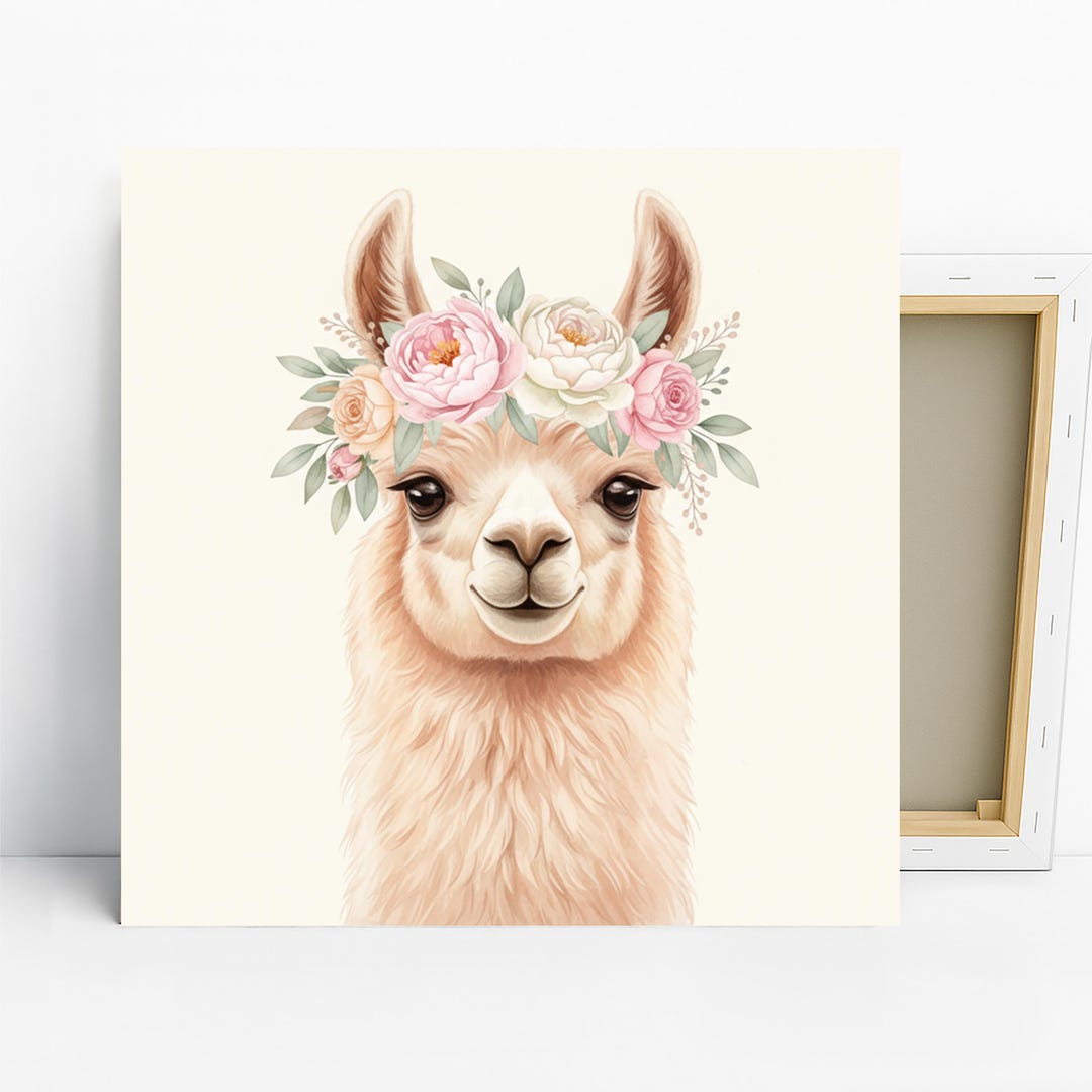 Llama Art, Canvas or Poster, Whimsical Bohemian Farmhouse Decor ...