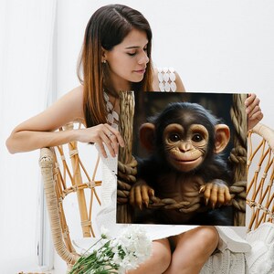 Monkey Wall Art, Canvas or Poster, Home Decor, Living Room Decor ...
