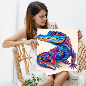 Psychedelic Alligator Dreamscape Wall Art, Canvas or Poster, Whimsical ...