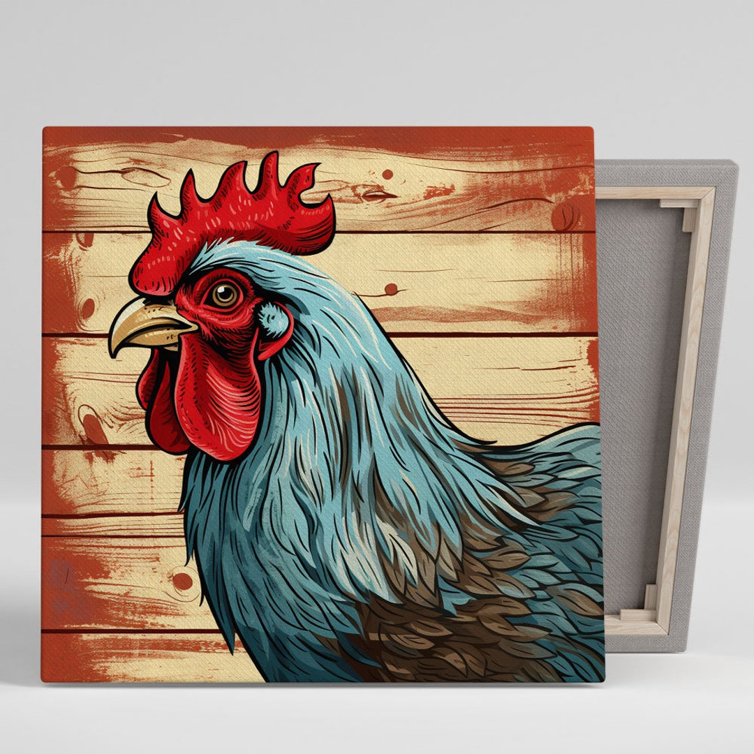 Rooster Wall Decor, Canvas or Poster, Farmhouse Wall Art, Rooster Decor ...