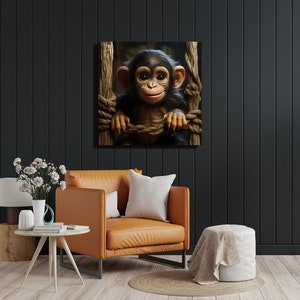 Monkey Wall Art, Canvas or Poster, Home Decor, Living Room Decor ...