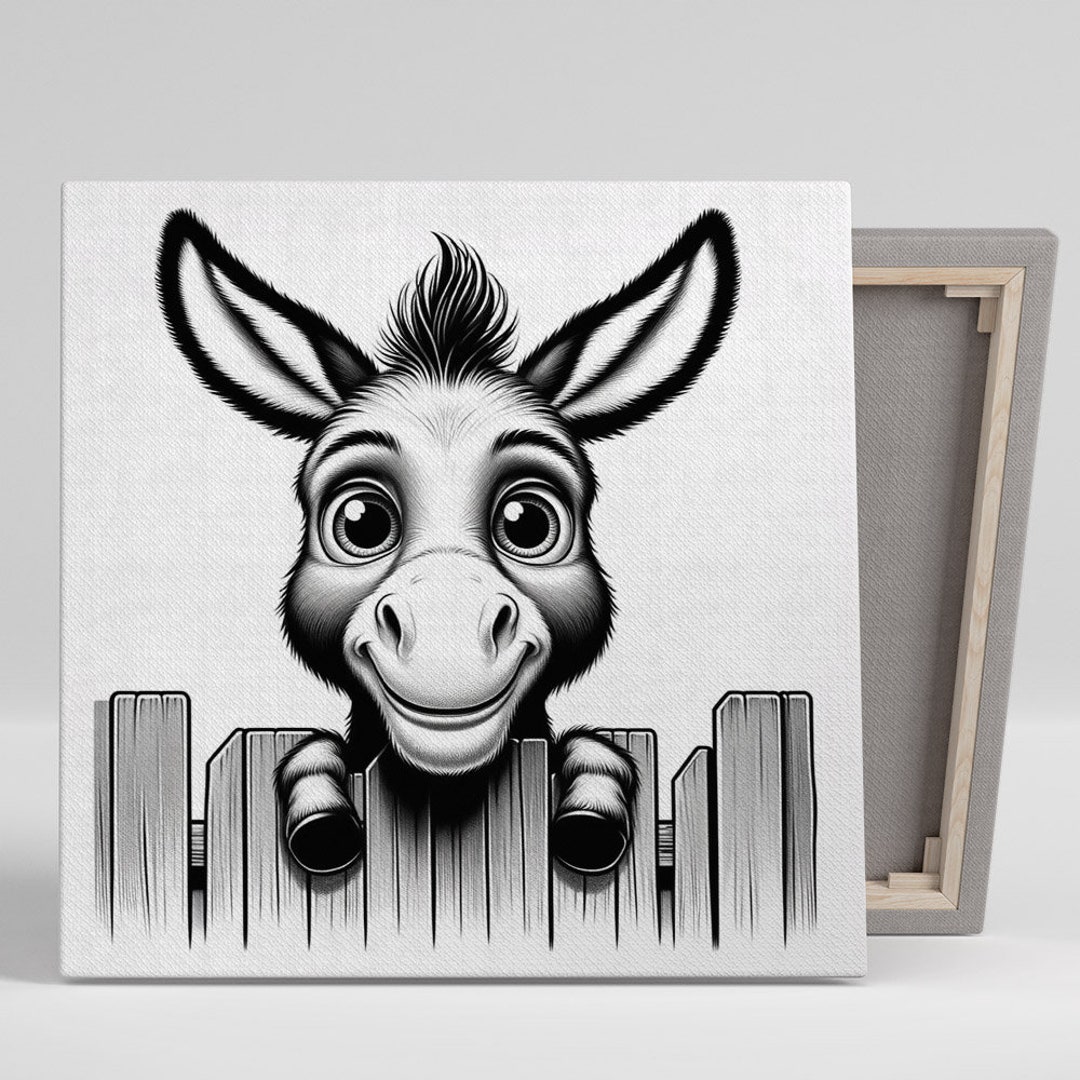 Donkey Bathroom Art, Canvas or Poster, Funny Donkey Decor, Donkey Wall ...
