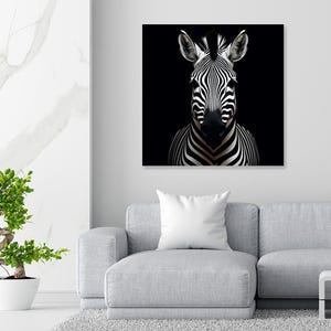 Zebra Symmetry Art, Canvas or Poster, Contemporary Minimalist Decor ...