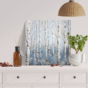 Birch Tree Wall Art, Canvas or Poster, Contemporary Wall Art, Living ...