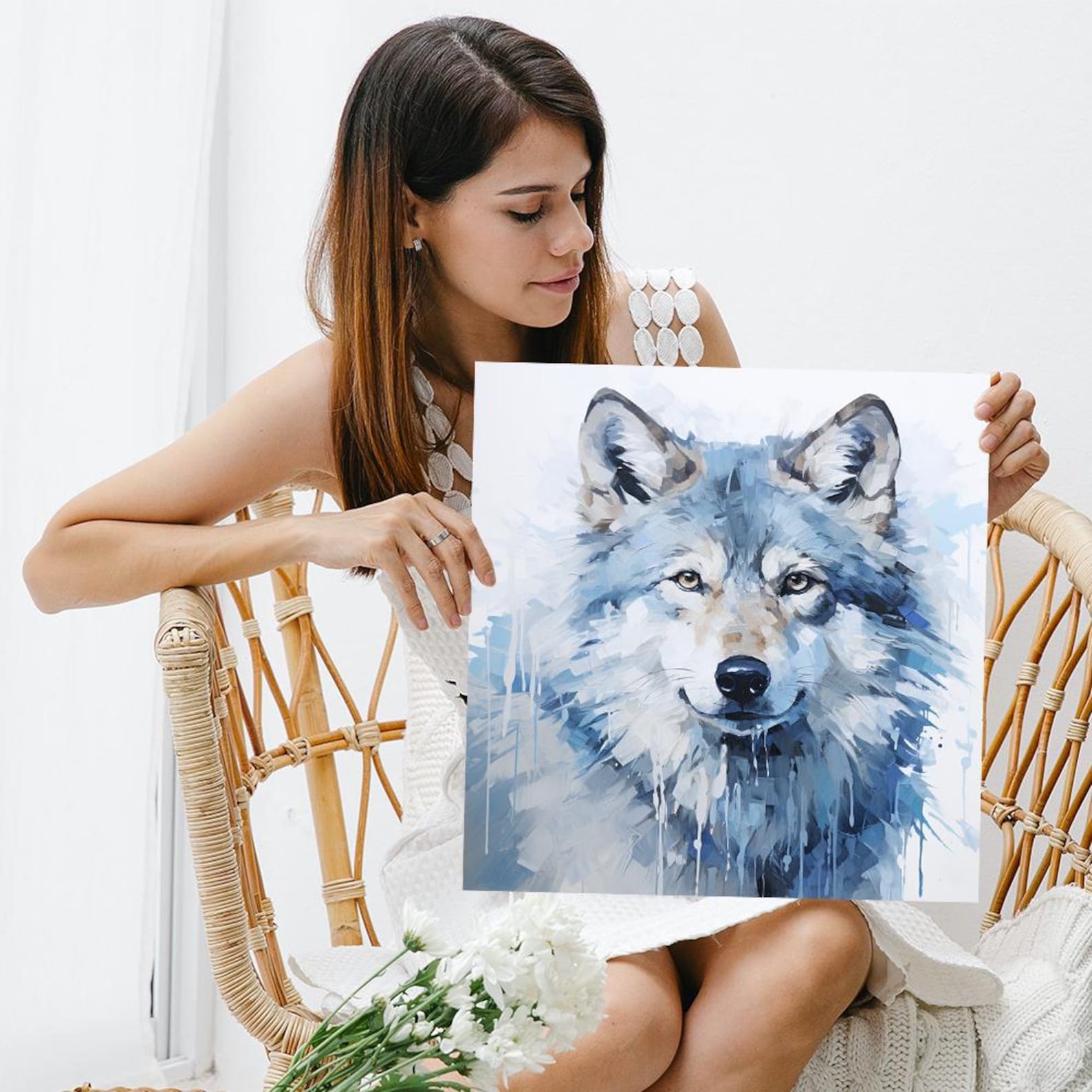 Arctic Wolf Enigma Wall Art, Canvas or Poster, Contemporary Nature ...