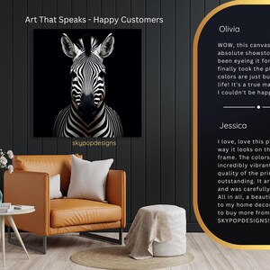 Zebra Symmetry Art, Canvas or Poster, Contemporary Minimalist Decor ...
