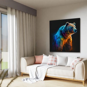 Bear Wall Decor, Canvas or Poster, Bear Wall Art, Interior Design, Home ...