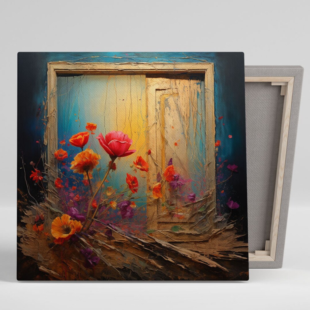 Floral Window Wall Art, Canvas or Poster, Window Garden Beauty, Floral ...