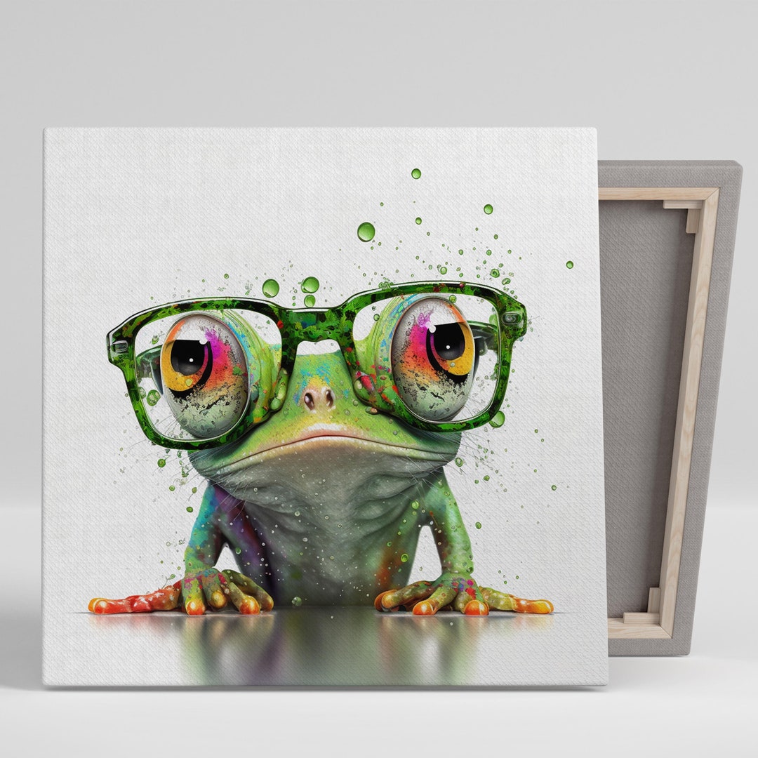 The Spectacled Frog , Canvas or Poster, Frog Wall Decor, Home Decor ...