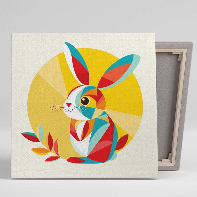 Geometric Rabbit - Etsy